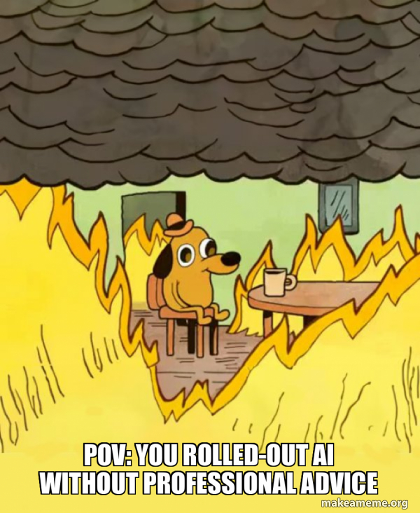 POV: You rolled-out AI without professional advice - This Is Fine Meme ...