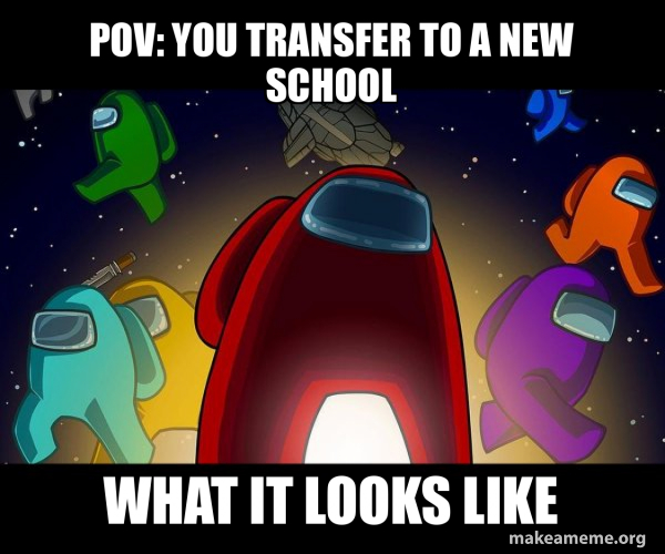POV: you transfer to a new school what it looks like - Among Us Meme ...