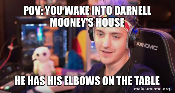 Pov: you wake into Darnell Mooney's house He has his elbows on the ...