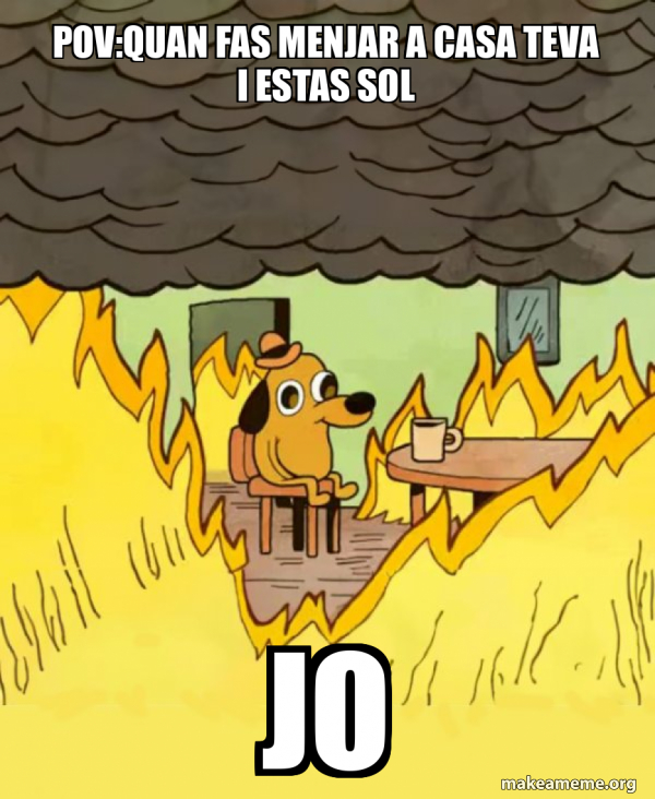 POV:QUAN FAS MENJAR A CASA TEVA I ESTAS SOL JO - This Is Fine Meme ...