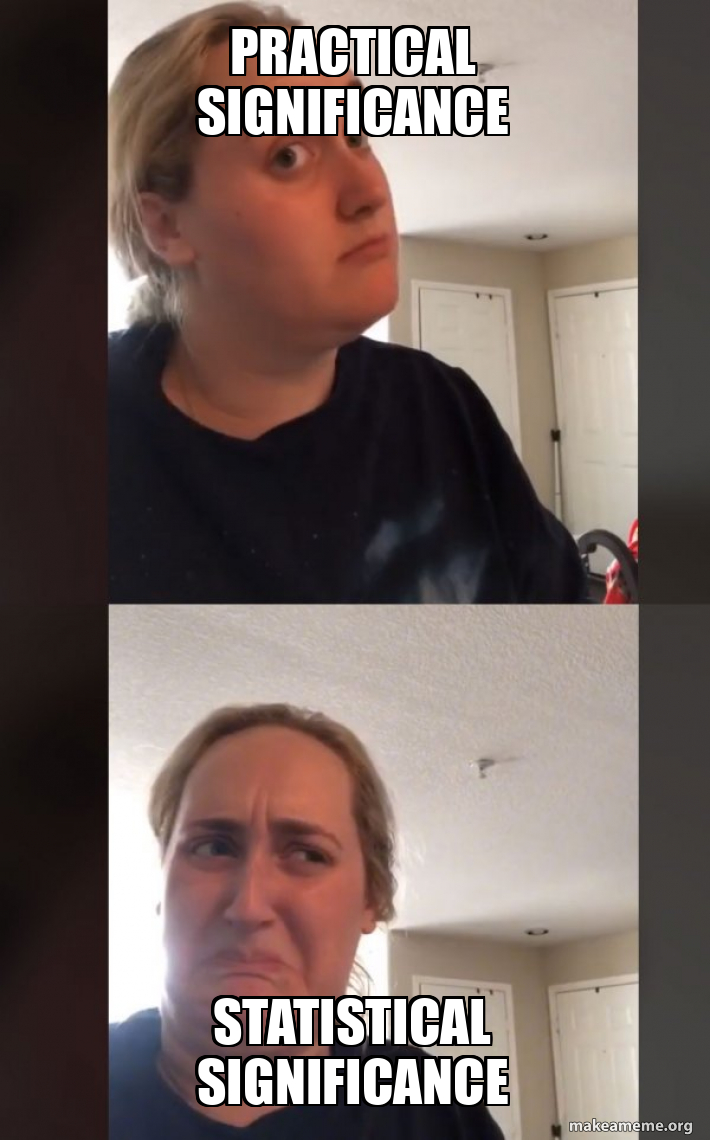 Practical Significance Statistical Significance - Kombucha Girl Meme ...