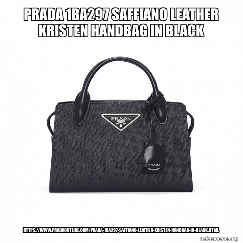 Prada 1BA297 Saffiano leather Kristen Handbag In Black https://www ...