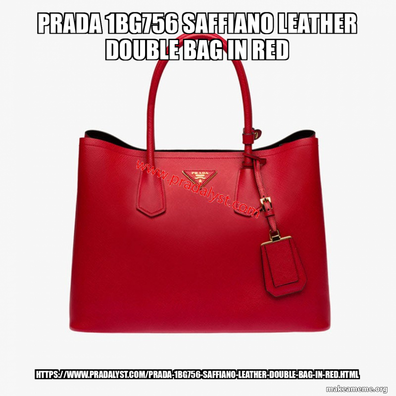 Prada 1BG756 Saffiano Leather Double Bag In Red https://www.pradalyst ...