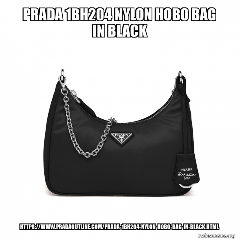 Prada 1BH204 Nylon Hobo Bag In Black https://www.pradaoutline.com/prada ...