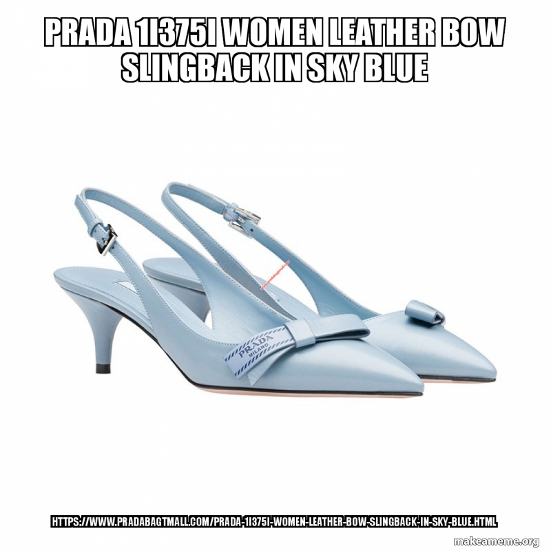 Prada 1I375I Women Leather Bow Slingback In Sky Blue https://www ...