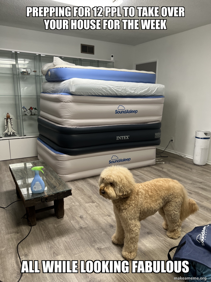 prepping for 12 ppl to take over your house for the week all while ...