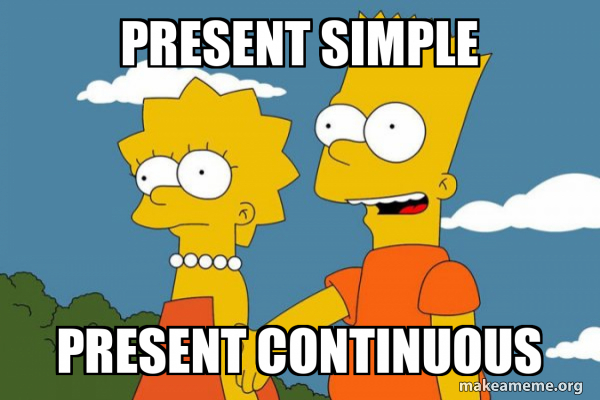 Present Simple Present Continuous - Bart and Lisa Chat Meme Generator