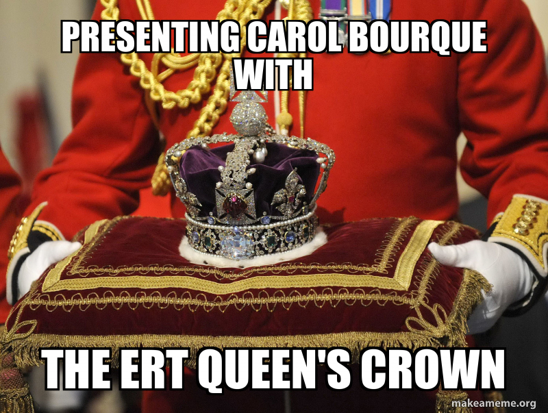 presenting carol bourque with the ert queen's crown Meme Generator