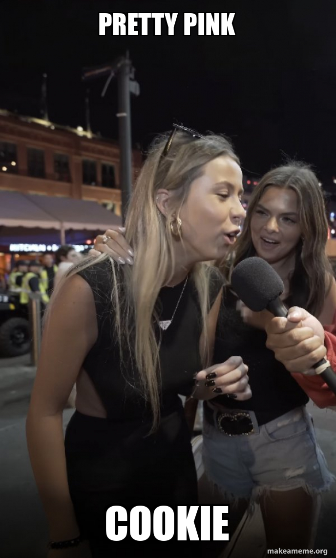 pretty pink cookie - Hawk Tuah Meme Generator