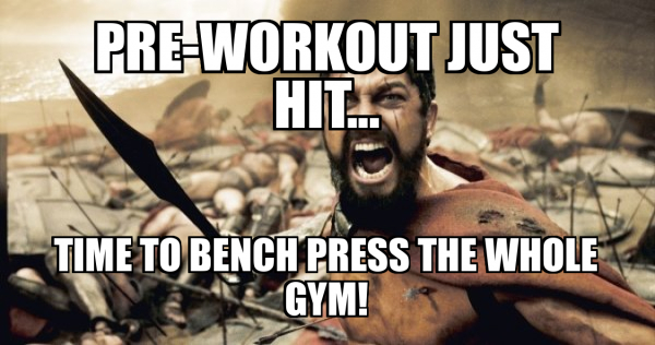 Pre-workout just hit... Time to bench press the whole gym! - The 300 ...