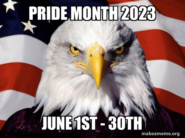 PRIDE MONTH 2023 June 1st - 30th - American Pride Eagle Meme Generator