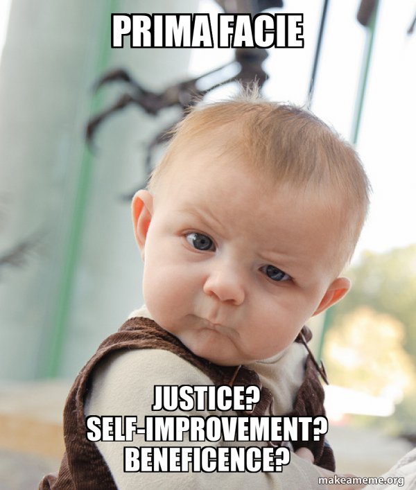 Prima Facie Justice? Self-improvement? Beneficence? - Skeptical Baby ...