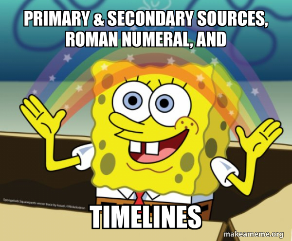 Primary & Secondary Sources, Roman numeral, AND Timelines - Rainbow ...