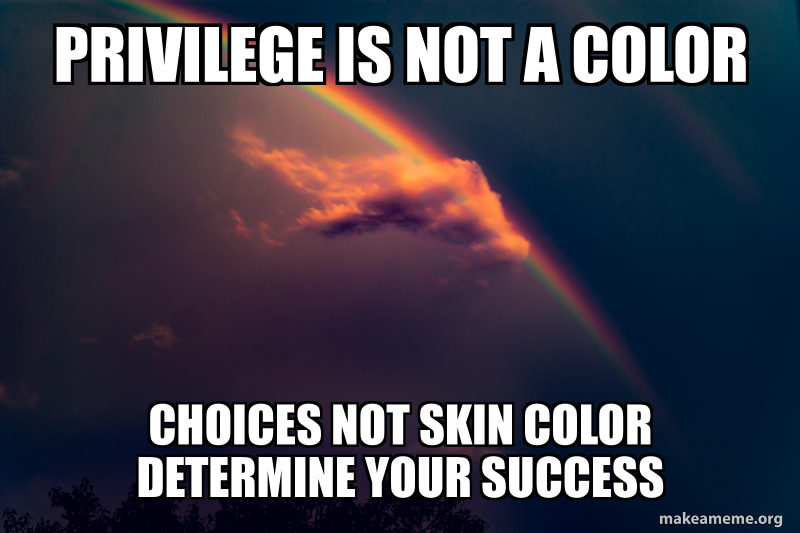 privilege is not a color Choices not skin color determine your success ...