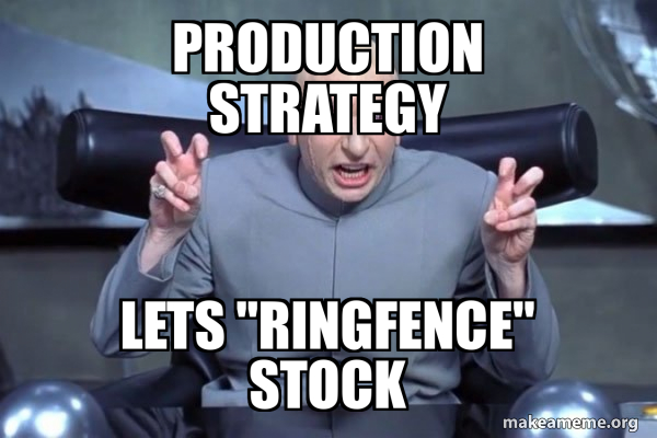 production strategy lets "ringfence" stock - Dr Evil Austin Powers Meme ...