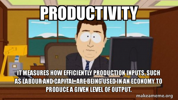 Productivity it measures how efficiently production inputs, such as ...