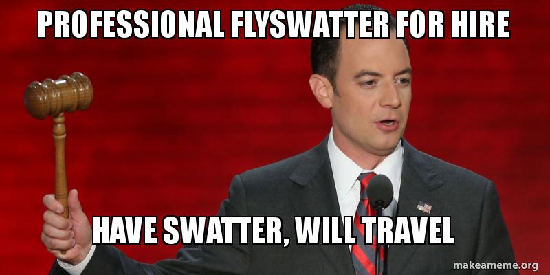 Professional Flyswatter for Hire Have Swatter, Will Travel - Reince ...