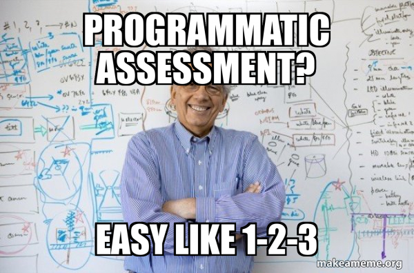 Programmatic assessment? easy like 1-2-3 - Good Guy Professor Meme ...