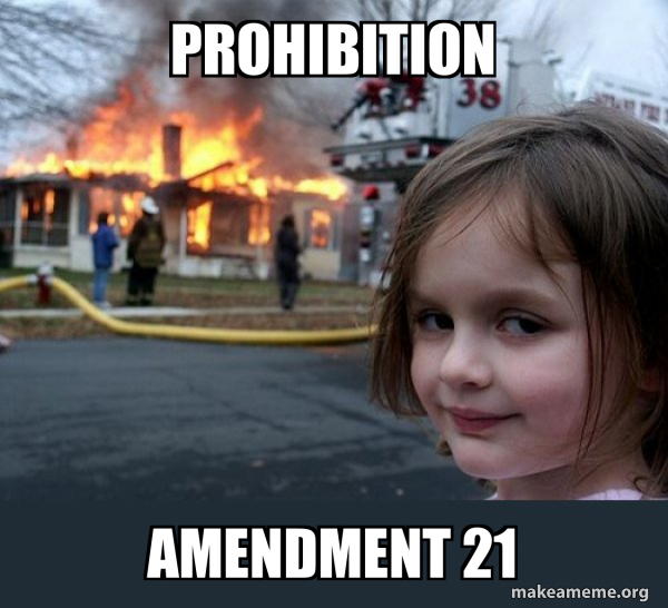 Prohibition Amendment 21 - Disaster Girl Meme Generator