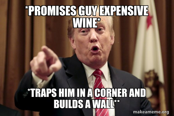 *Promises guy expensive wine* *TRAPS HIM IN A CORNER AND BUILDS A WALL ...