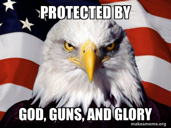 PROTECTED BY GOD, GUNS, AND GLORY - American Pride Eagle Meme Generator