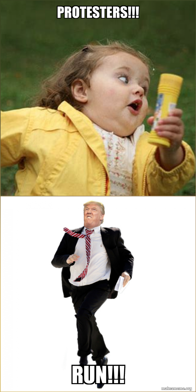 Protesters!!! Run!!! Meme Generator