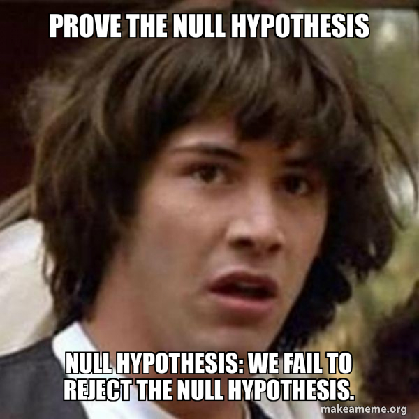 Prove the null hypothesis Null Hypothesis: We fail to reject the null ...