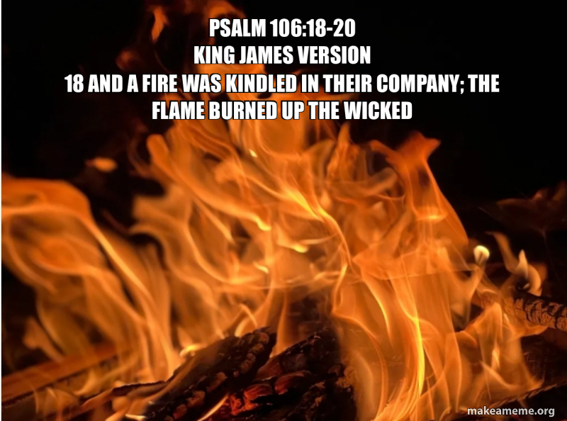 Psalm 106:18-20 King James Version 18 And a fire was kindled in their ...