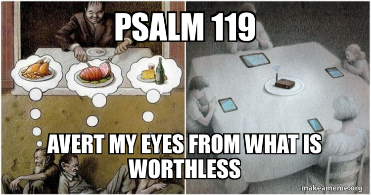 Psalm 119 Avert my eyes from what is worthless Meme Generator