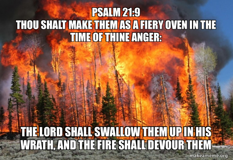 Psalm 21:9 Thou shalt make them as a fiery oven in the time of thine ...