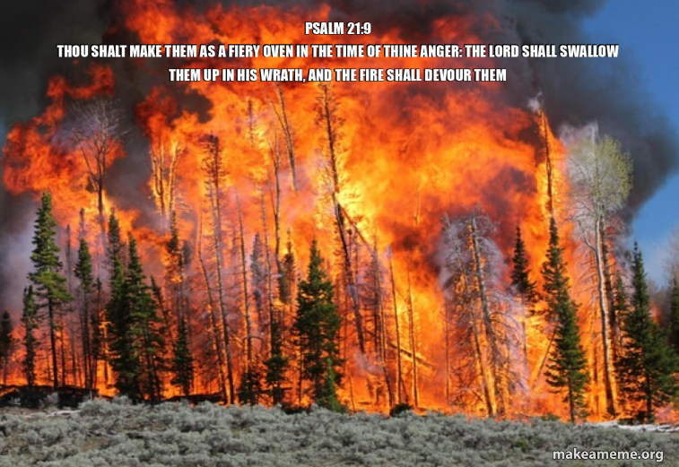 Psalm 21:9 Thou shalt make them as a fiery oven in the time of thine ...