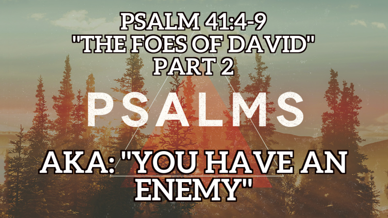 Psalm 41:4-9 "The Foes of David" part 2 aka: "you have an enemy" Meme ...