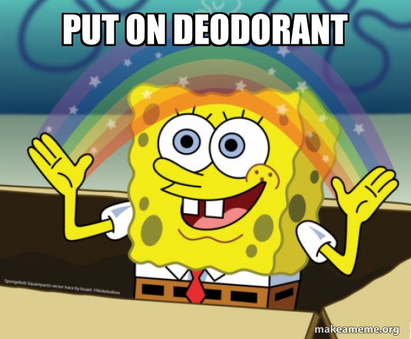Put on Deodorant - Rainbow SpongeBob Meme Generator