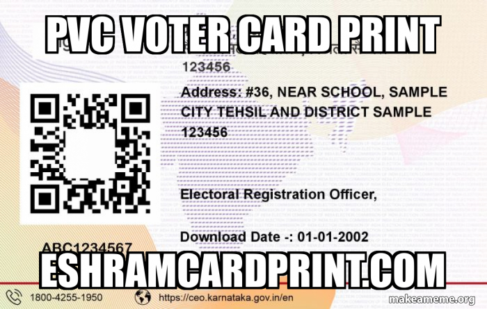 PVC Voter Card Print eshramcardprint.com Meme Generator