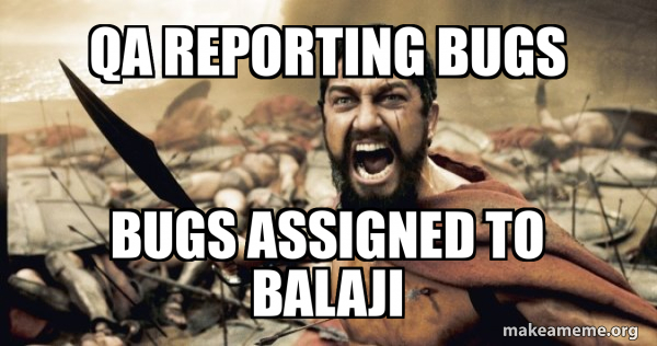 QA Reporting bugs Bugs assigned to Balaji - The 300 Meme Generator