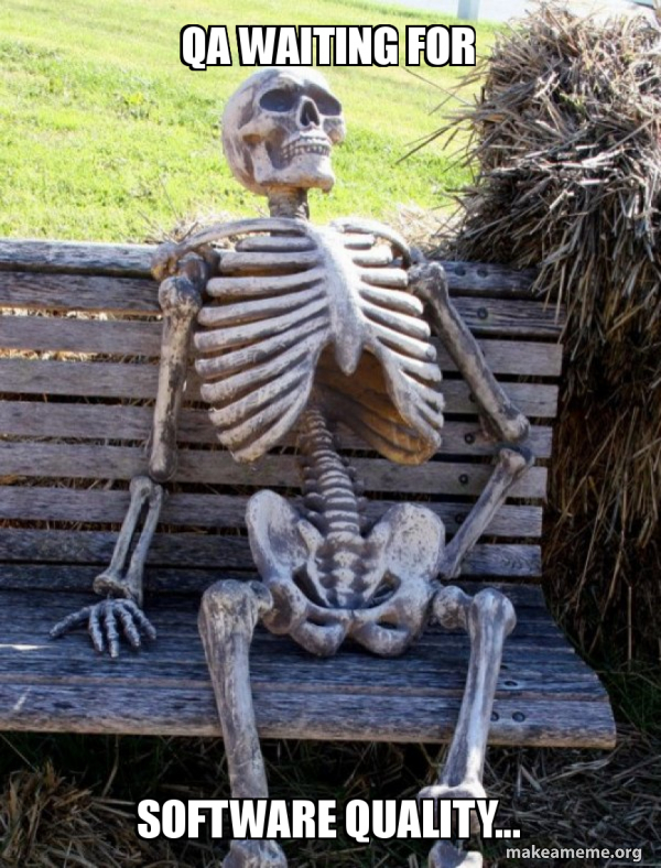 QA waiting for software quality... - Waiting Skeleton Meme Generator