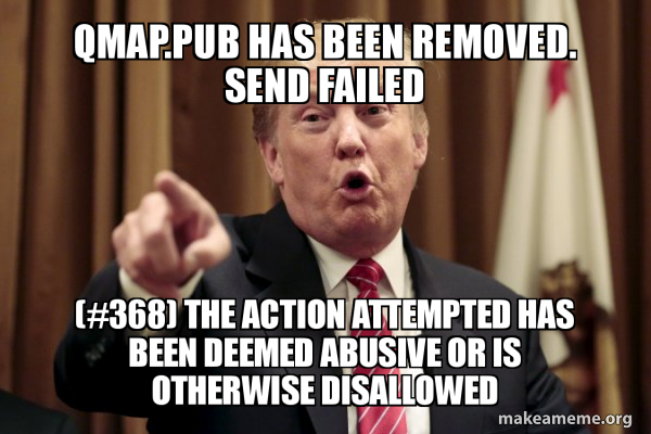 Qmap.pub has been removed. Send Failed (#368) The action attempted has ...