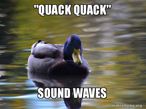 "Quack Quack" sound waves - Zen Advice Mallard Meme Generator