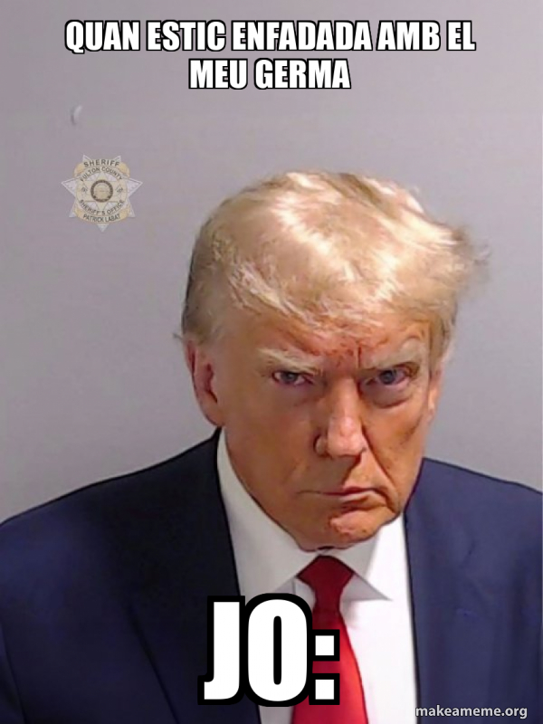 quan estic enfadada amb el meu germa jo: - Donald Trump Mugshot | Make ...