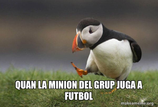 quan la minion del grup juga a futbol - Unpopular Opinion Puffin Meme ...