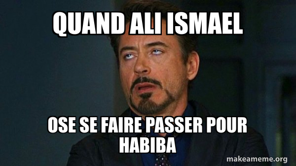 quand ali ismael ose se faire passer pour habiba - Tony Stark Eye Roll ...