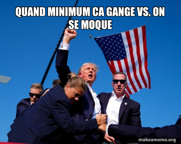 Quand Minimum Ca gange vs. On se Moque - Trump Fist Meme Generator