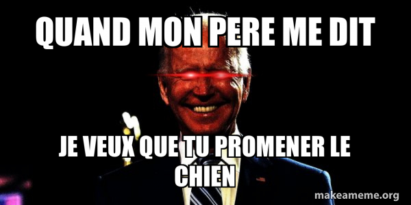 quand mon pere me dit Je veux que tu promener le chien - Dark Brandon ...