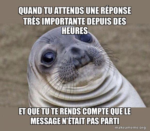 Quand tu attends une réponse très importante depuis des heures et que ...