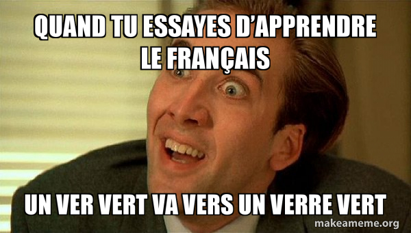 Quand tu essayes dâ€™apprendre le franÃ§ais un ver vert va vers un ...