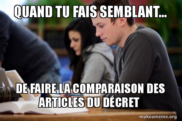 Quand tu fais semblant... De faire la comparaison des articles du dÃ ...