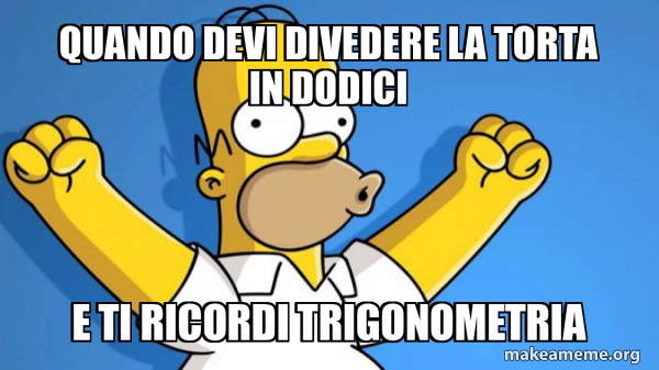 quando devi divedere la torta in dodici e ti ricordi trigonometria ...