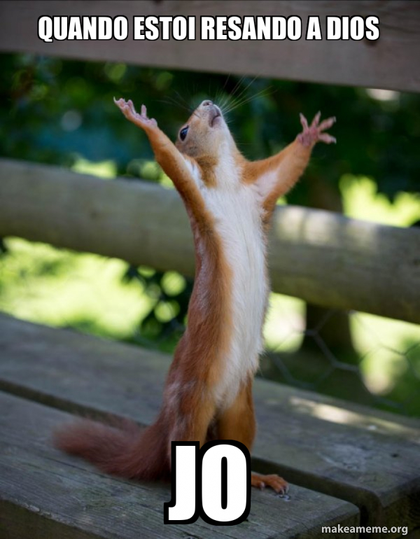 quando estoi resando a dios jo - Happy Squirrel Meme Generator