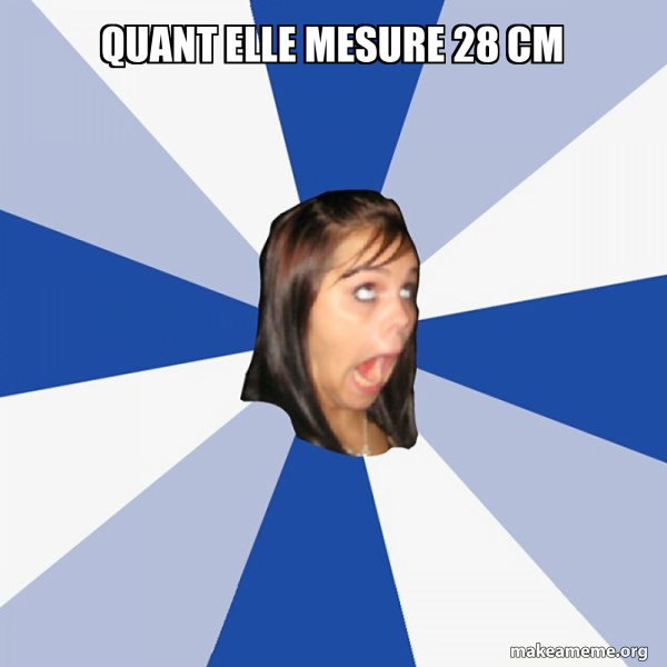 quant elle mesure 28 cm - Annoying Facebook Girl Meme Generator