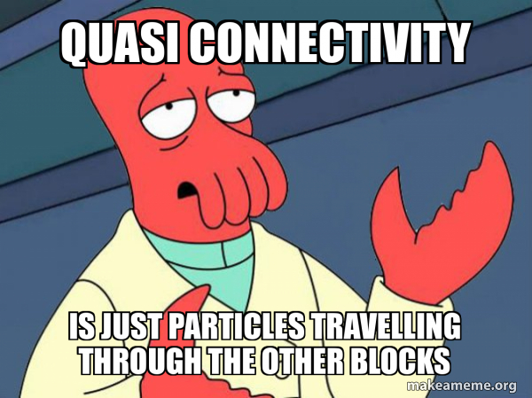 Quasi Connectivity is just particles travelling through the other ...